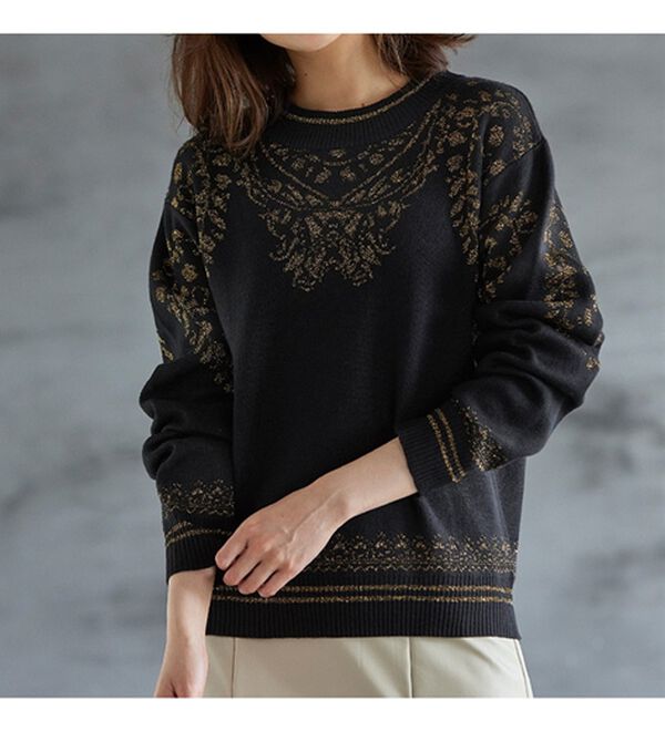 ラメジャカードニット - ベルーナ【公式】