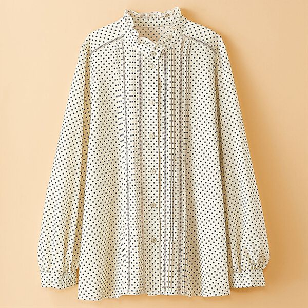 ドット柄レース切替ブラウス - ベルーナ【公式】