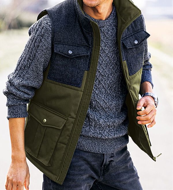 ＜INED HOMME＞ツイード調使い中わたベスト - ベルーナ【公式】