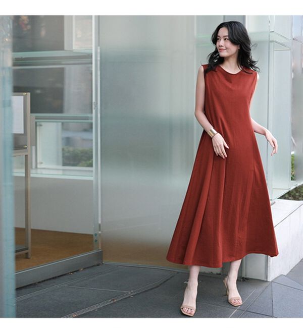 【丈が選べる】綿100％フレアーロングワンピース(身丈115cm・125cm) - ベルーナ【公式】