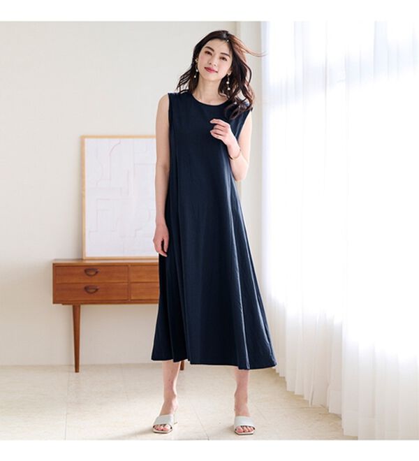 【丈が選べる】綿100％フレアーロングワンピース(身丈115cm・125cm) - ベルーナ【公式】