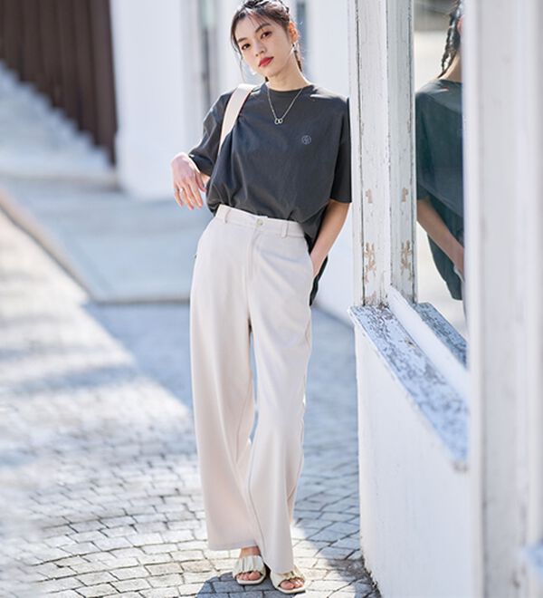 ひんやり！麻調素材カーブスラックス - ベルーナ【公式】