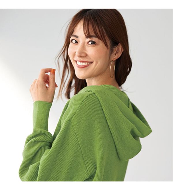 ゆるっと大人カジュアルあぜ編ニットフーディー - ベルーナ【公式】