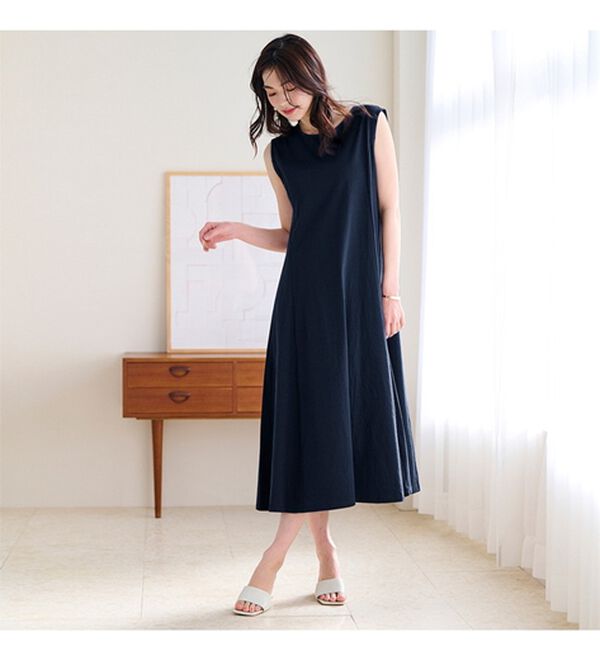 【丈が選べる】綿100％フレアーロングワンピース(身丈115cm・125cm) - ベルーナ【公式】