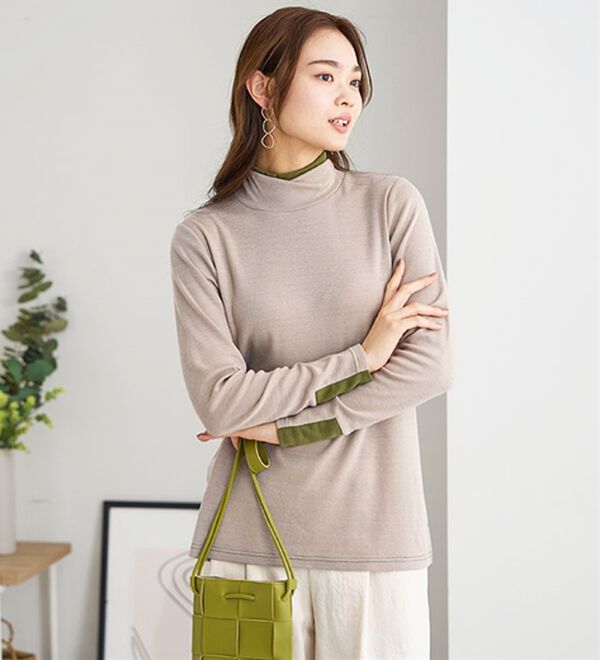 しっとり素材配色デザインプルオーバー - ベルーナ【公式】